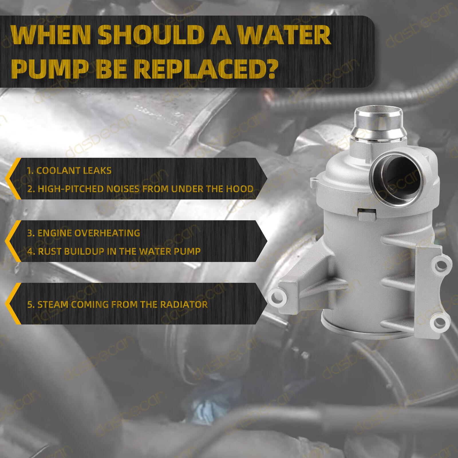 Water Pump Engine Coolant Pump For Volvo XC60 XC70 V60 S60 S80 S90 2015 ...