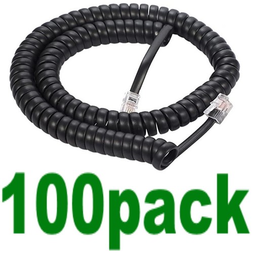 Lot100, 100pack pack 12ft Coiled Handset Telephone/Phone Cord/Cable ...