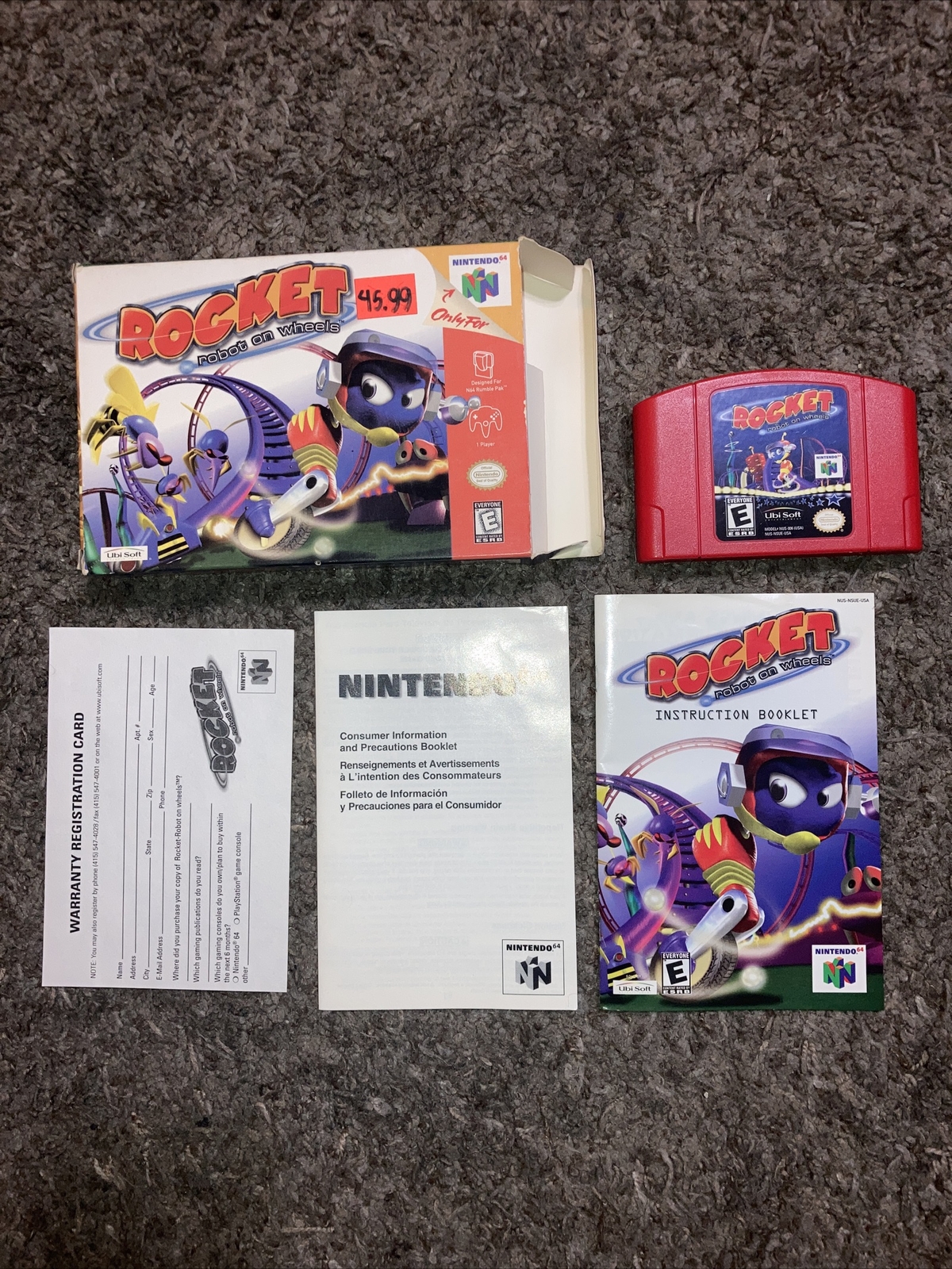 Rocket: Robot on Wheels N64 Nintendo 64 Tested Working - CIB complete ...