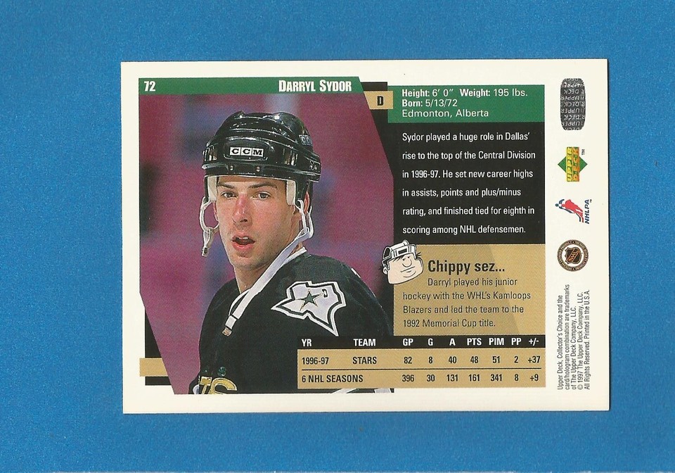 Darryl Sydor 1997-98 Upper Deck Collector's Choice NHL Hockey #72 (MINT ...