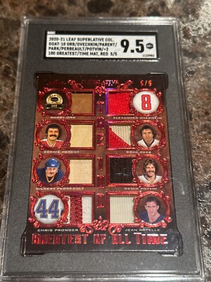 2020 Superlative Collection red 5/5 goat-10 Orr/Ovechkin/Parent/Park ...