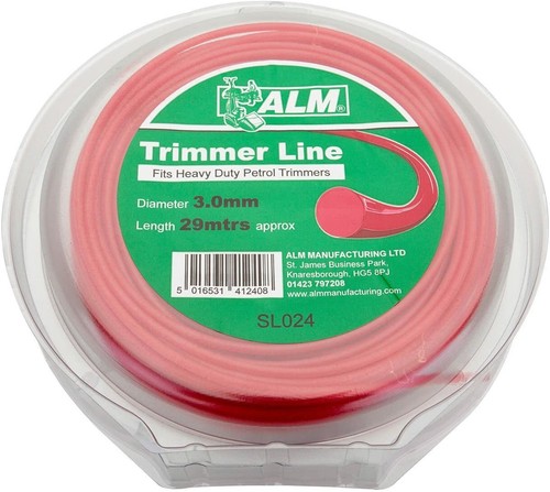 ALM 3mm x 29m Red Trimmer Strimmer Line Wire Cord for Heavy Duty Petrol ...