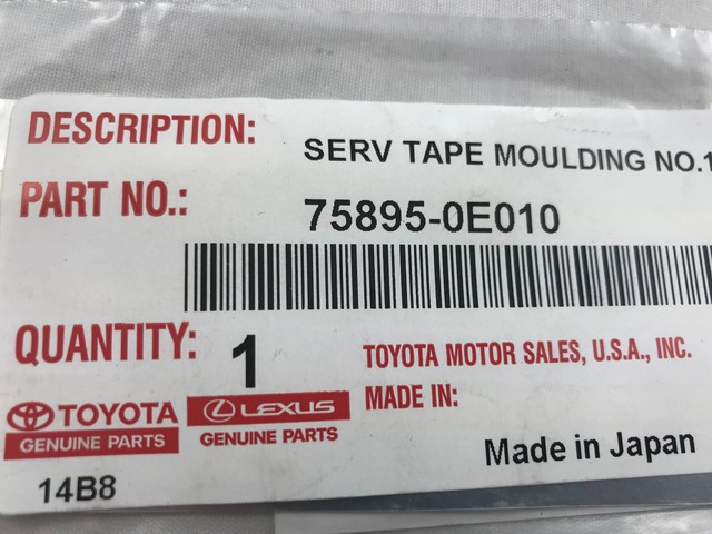 Toyota 758950E010 Genuine OEM Side Retainer Tape for sale online | eBay