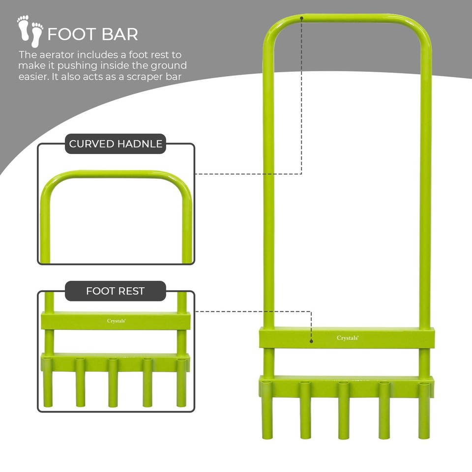 Hollow Tine 5 Spike Hand Lawn Grass Soil Aerator Outdoor Garden ...