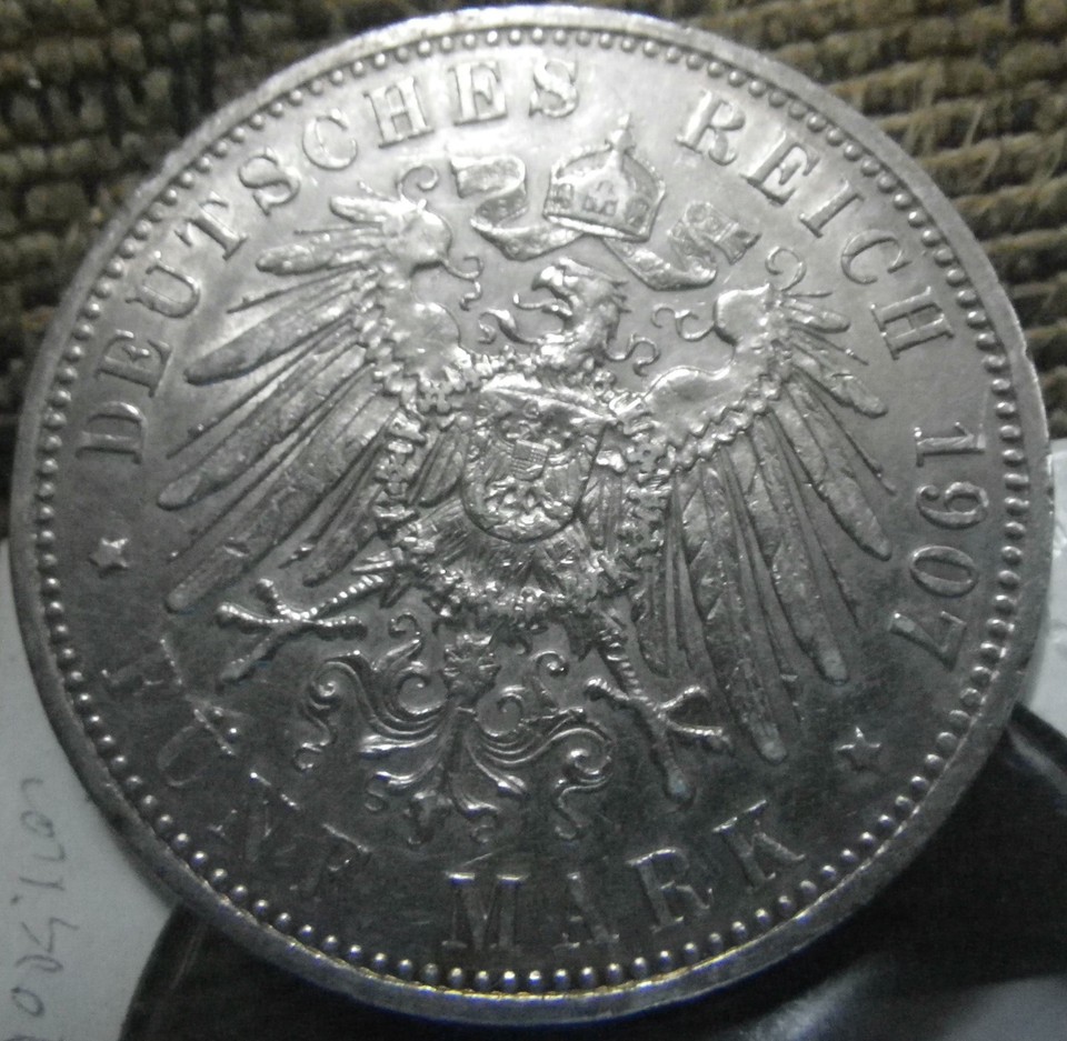 1907-A Germany Prussia Silver 5 Marks Better Grade | eBay