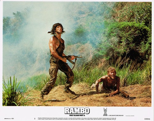 RAMBO FIRST BLOOD PART II SYLVESTER STALLONE WITH MACHINE GUN | eBay