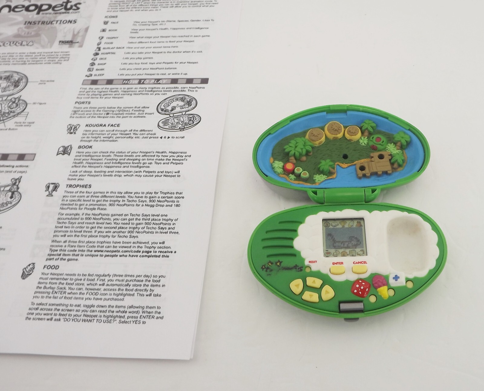 RARE Vintage Tiger Electronics 2002 Neopets Pocket Pet Kougra Handheld ...