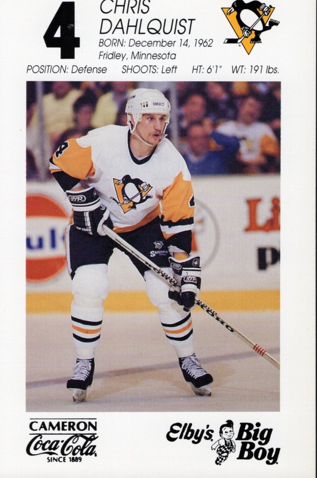 1989-90 Pittsburgh Penguins Hockey Cameron Coca-Cola Elby's Big Boy ...