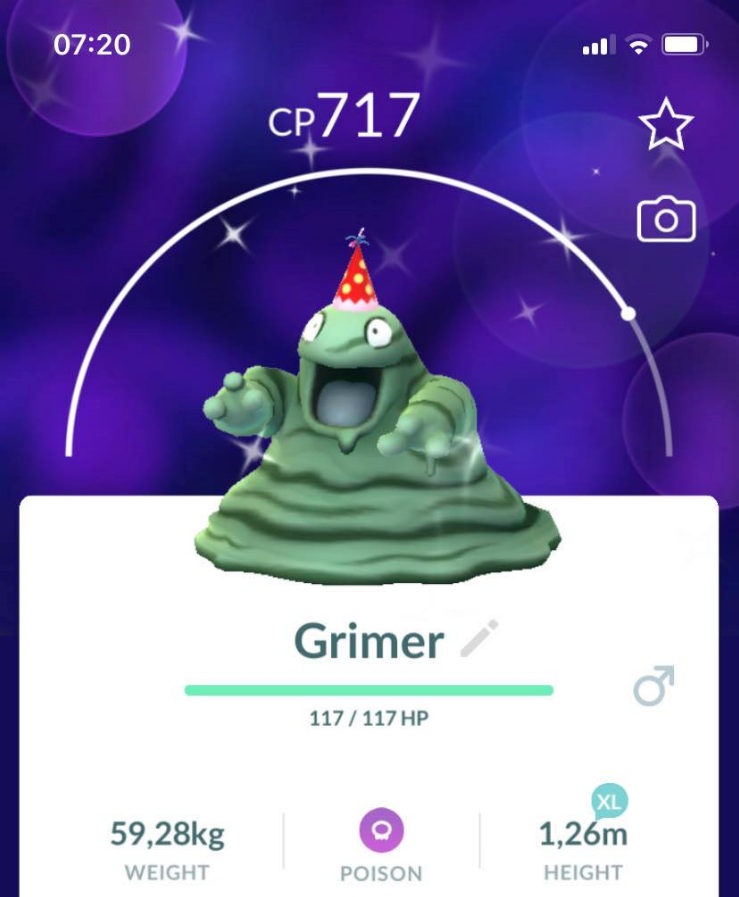 Pokémon Shiny Grimer Party hat - GO TRADE - Registered Shiny Grimer ...