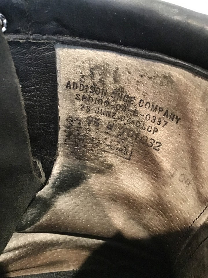 Vintage Addison Shoe Company Black Steel-toe Boots Mens 9.5W Leather ...