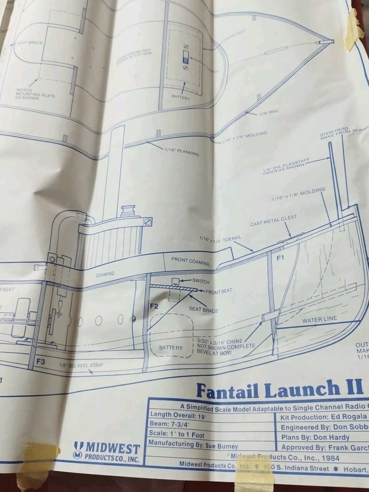 Midwest Fantail Launch II Ship Designed for Steam Power RC Model Kit ...