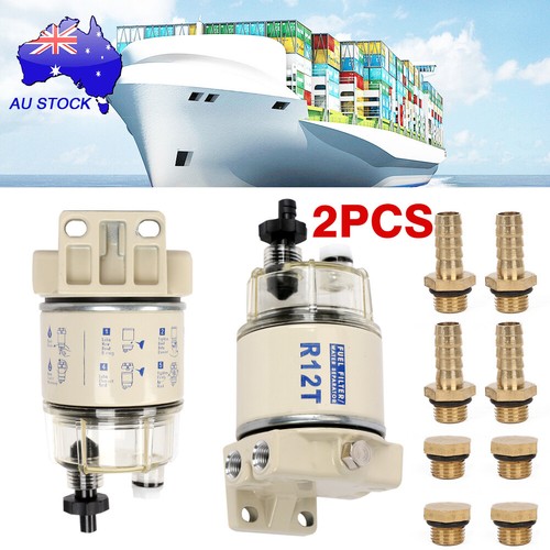 2PC Water Separator Fuel Filter R12 R12T R12P Assembly with Fittings ...