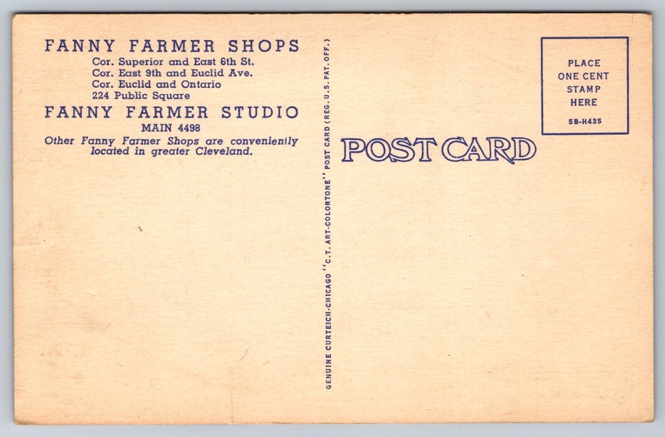 Fanny Farmer Candy Store Municipal Stadium Cleveland Ohio OH Linen 1945 ...