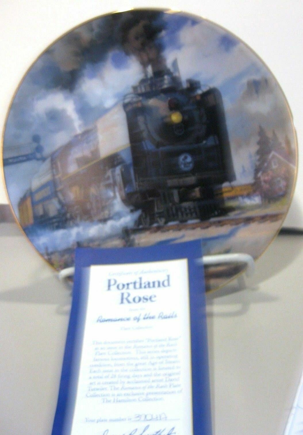 Hamilton Romance of the Rails Plate Railroad Portland Rose Ltd COA ...