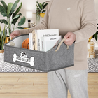 Dog Toy Box, Large Dog Toys Storage with Handle, Fabric Trapezoid Dog ...