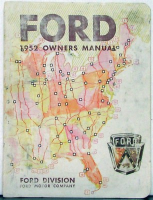 1952 Ford Pass Car 6 Cly V8 Tudor Fordor Crestline Wagon Owners Manual ...