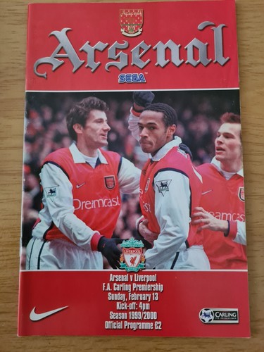 Arsenal v Liverpool 1999 / 2000 Premiership Programme | eBay