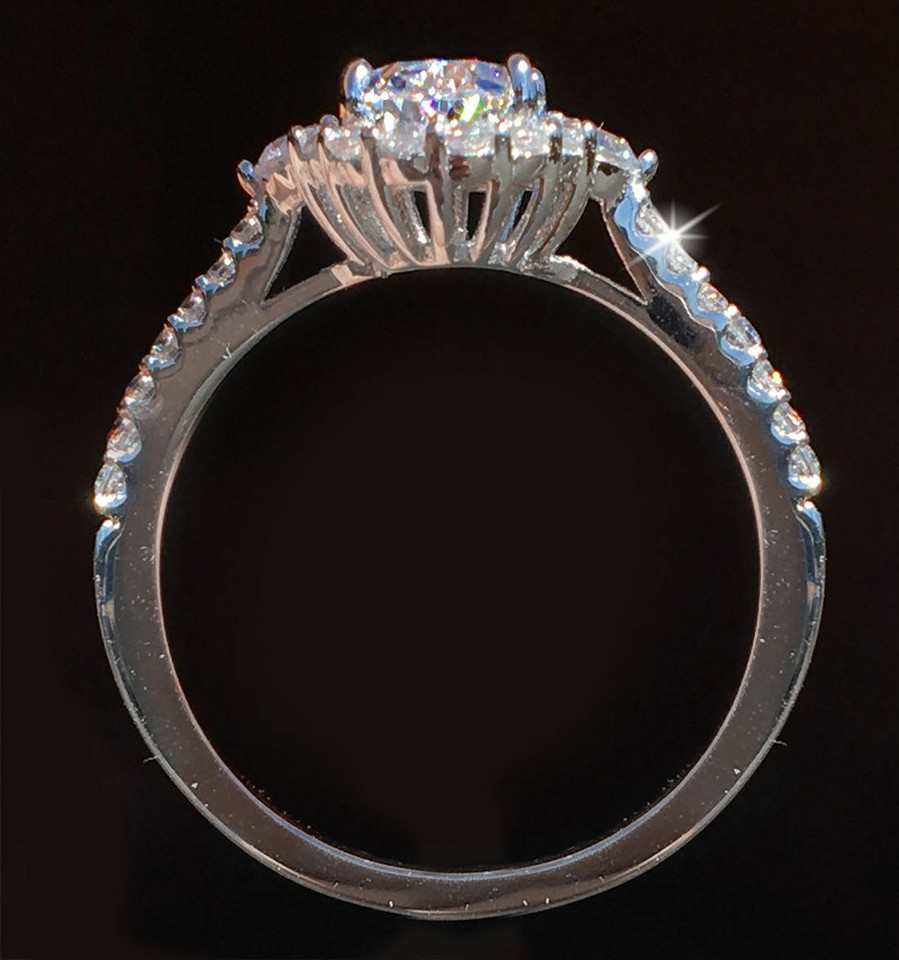 Women Wedding 935 Silver Ring With White 3.30CT Oval & Round Simulated ...