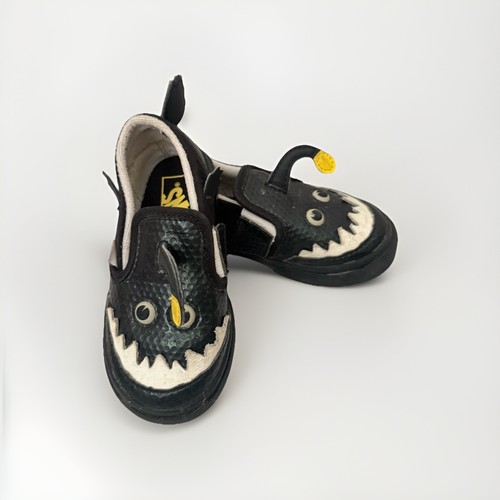 Vans Toddler Slip-On V Angler Fish Shoe Skater Kid Glows In The Dark 7 ...
