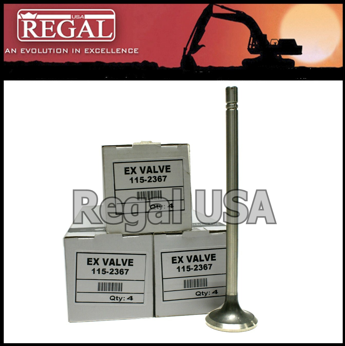 1152367 (Set of 12) Valve Exhaust for Caterpillar (115-2367, 3848700 ...