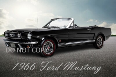1966 Ford Mustang Convertible Poster Photo Print Wall Art Choose Size ...