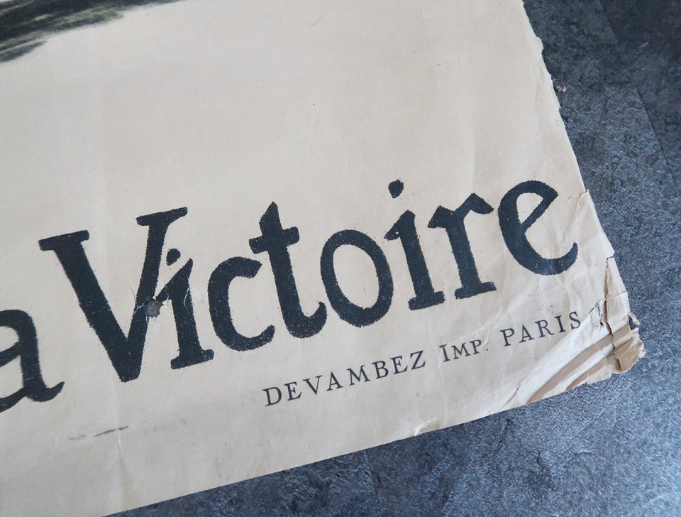 WW1 french propaganda poster Pour la France Pour La Victoire paper vet ...