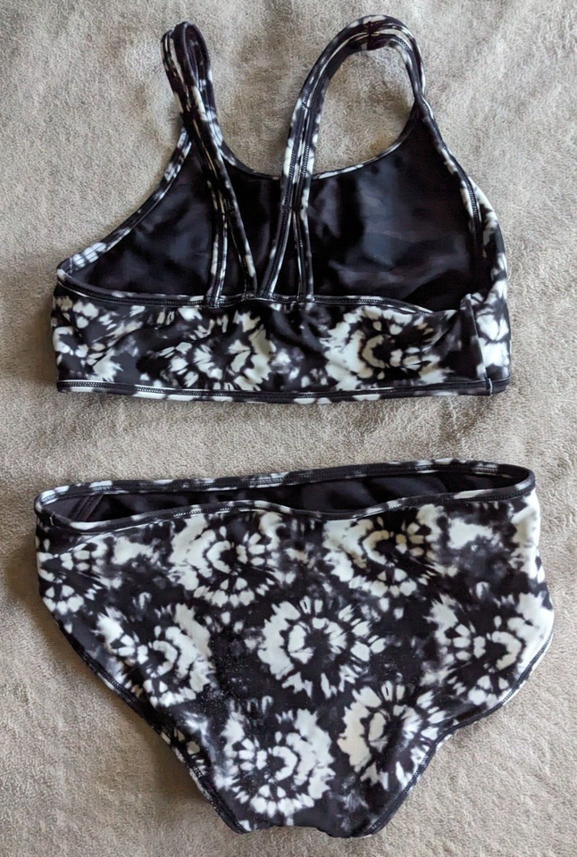 Two Piece Bikini Swimsuit Womens Small Swim Suit White & Black | eBay