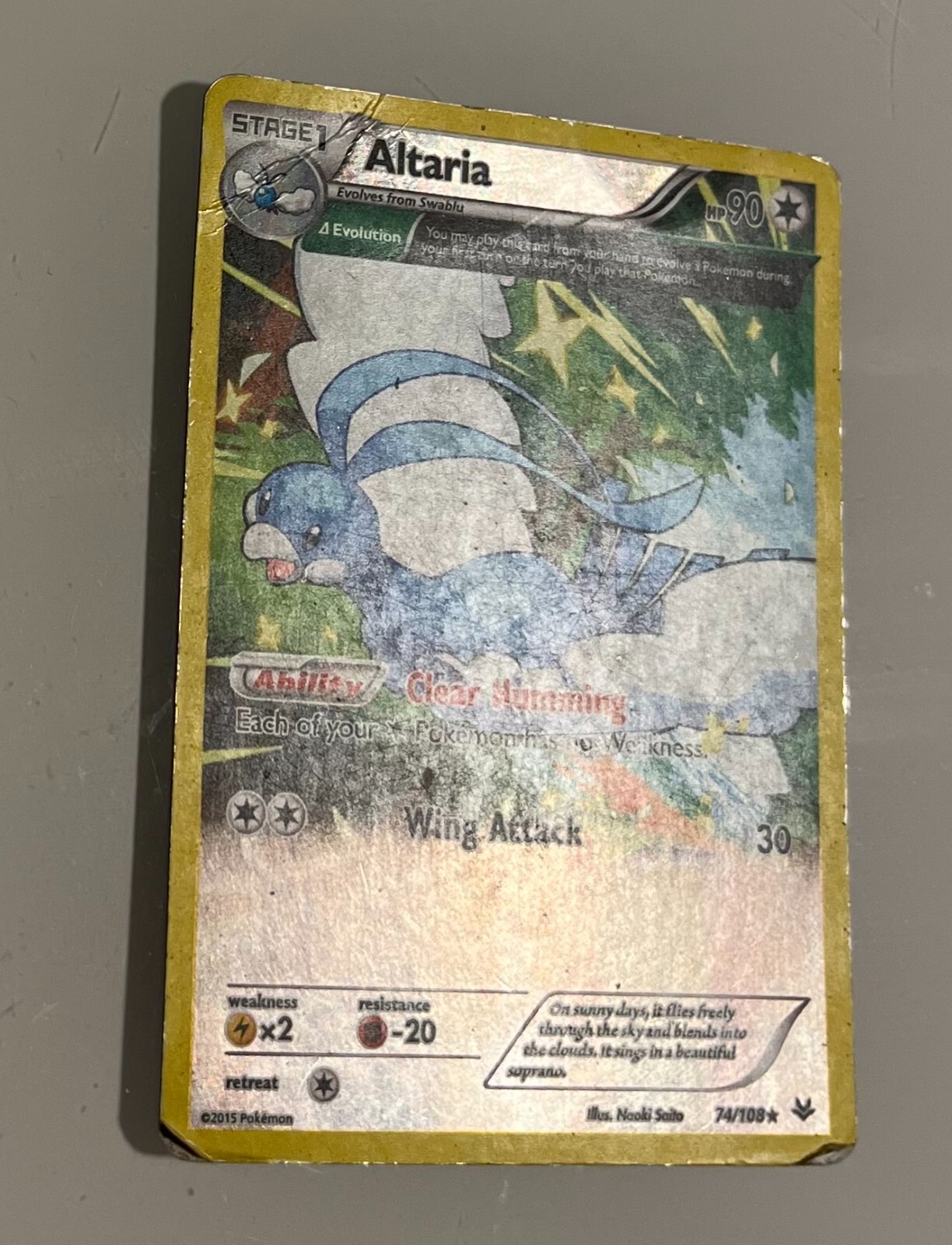 FULL ART Altaria XY Roaring Skies REVERSE HOLO RARE 74/108 Pokemon TCG ...