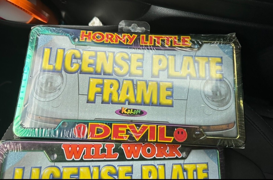 Vintage Lot Of 3 Novelty Car Auto License Plate Frame Horny 1980’s ...