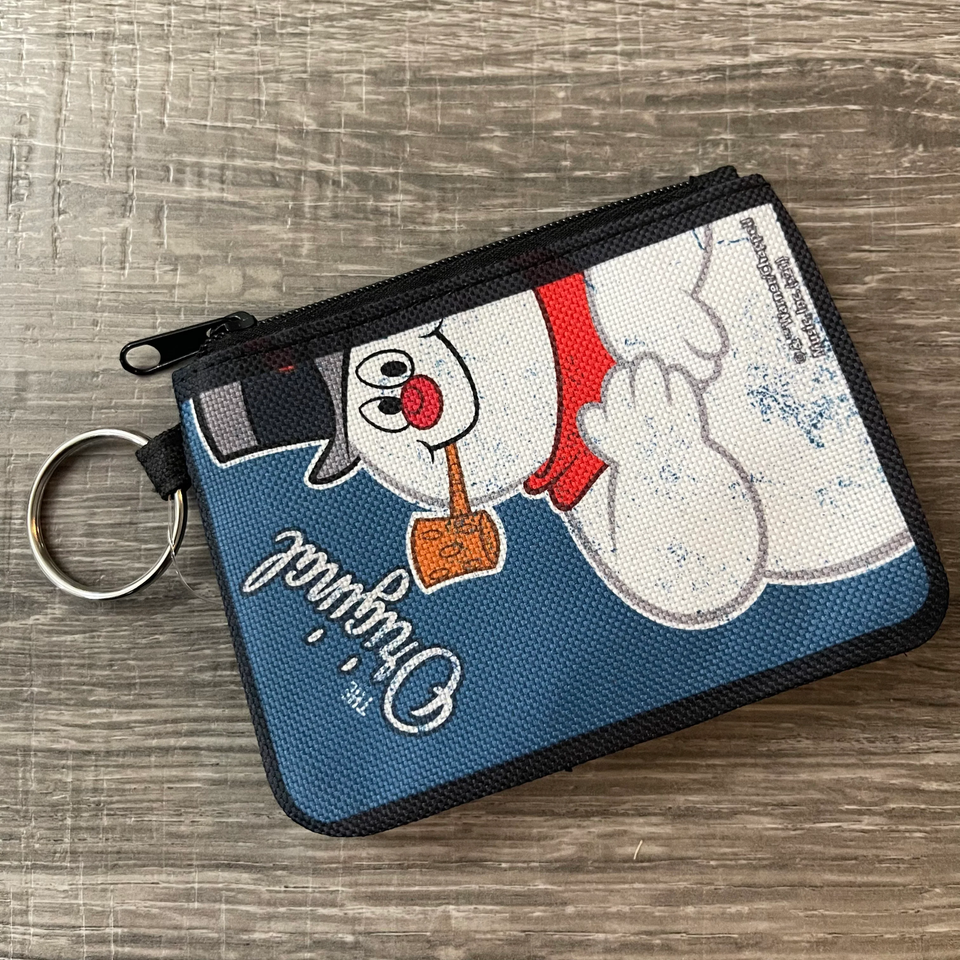 Frosty The Snowman Smiling Canvas Zipper ID Card Holder Wallet Keychain ...