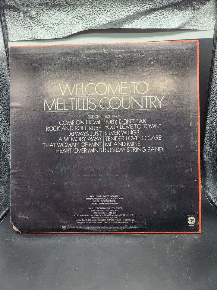 Mel Tillis "Welcome to Mel Tillis Country" LP Vinyl Record 1976 Vintage ...