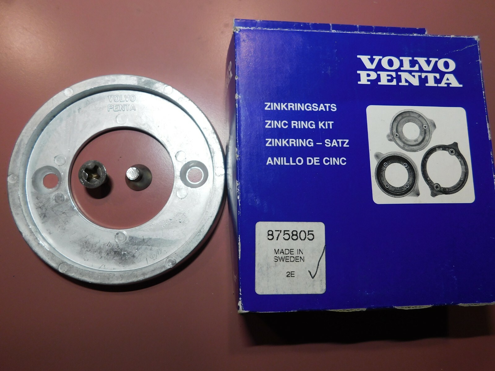 VOLVO PENTA 875805 ANODE WITH TWO SCREWS GENUINE OE BRAND NEW VERY FAST ...