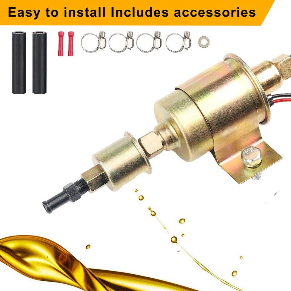 12V 12S Universal Electric Fuel Pump Inline Low Pressure 5/16" 5-9PSI ...