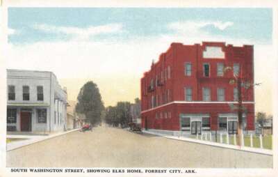 Forrest City Arkansas South Washington Street Elks Home Vintage ...