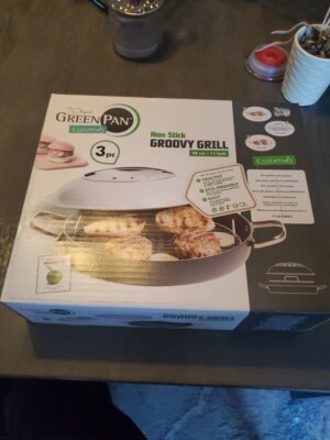 Green Pan Essentials Nonstick 3-Piece Cookware Groovy Grill | eBay