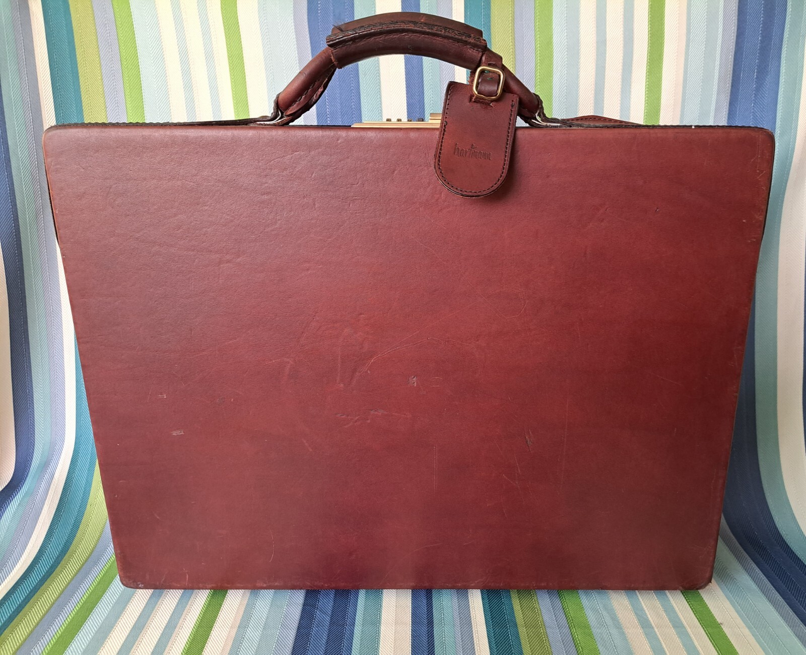 VINTAGE HARTMANN MAHOGANY LEATHER BRIEFCASE ATTACHE CASE 18" SLIM | eBay