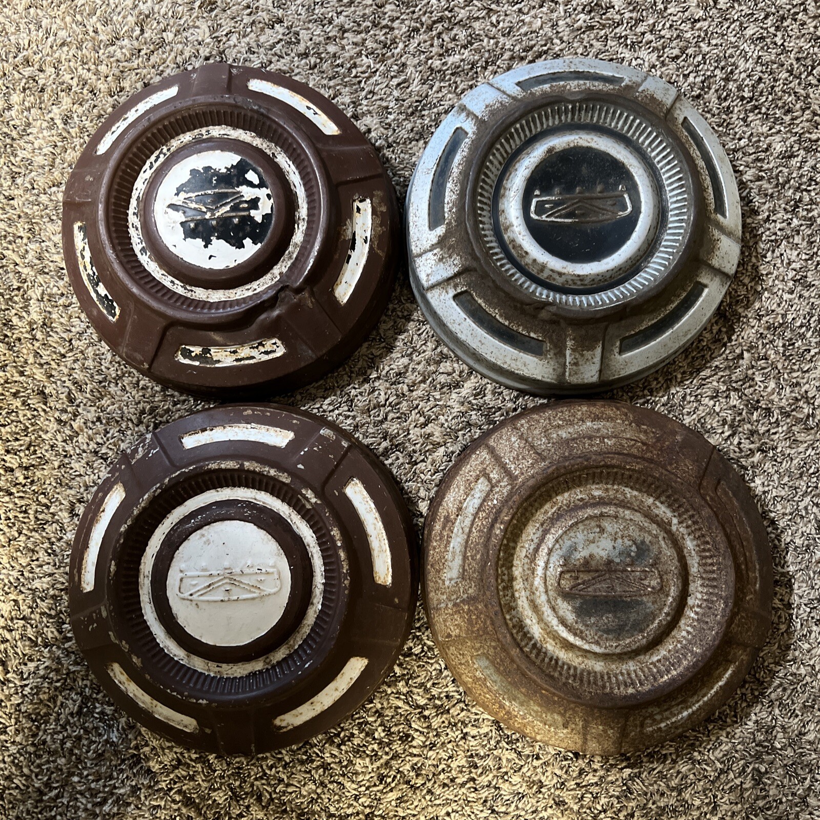4 1967-1977 Ford F250 12" OEM Wheel Center Rim Hub Cap 8 Lug Dog Dish ...