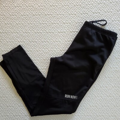 Crivit Women's Black Sports Leggings Pants LARGE Activewear Adjustable ...