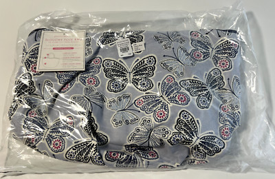 Pottery Barn Butterfly Print Slouchy Tote Bag Purse Canvas Zippered ...