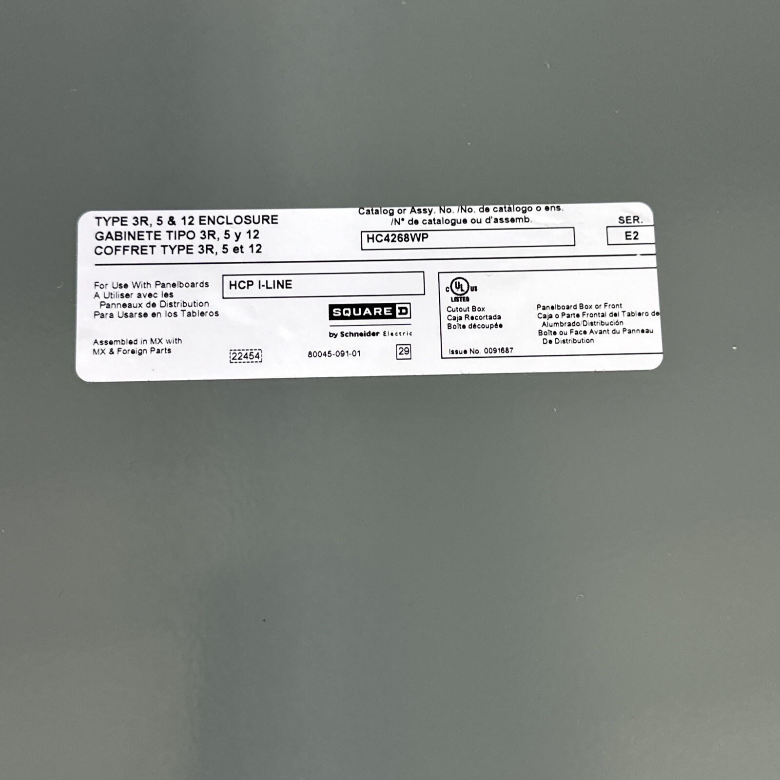 Square D HC4268WP 600 Amp Main TYPE 3R I Line Complete Panel W/HCP ...