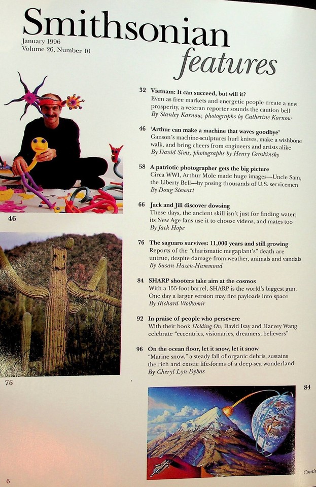 VINTAGE Smithsonian Magazine January 1996 Vietnam WWI Arthur Mole ...