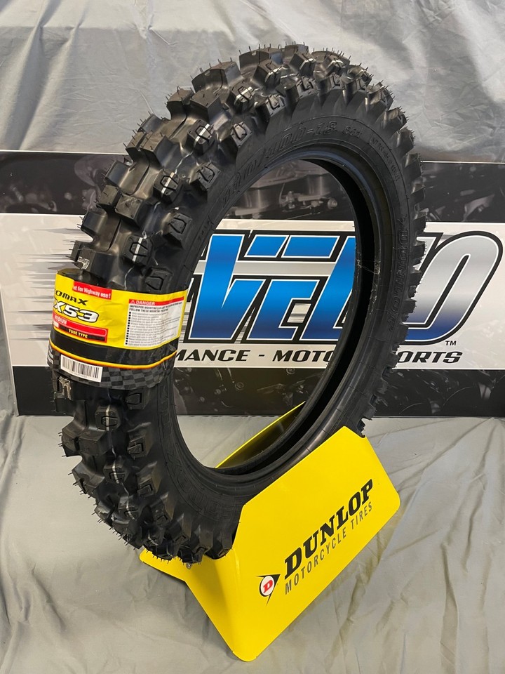 DUNLOP Tire Geomax MX53 Front - 80/100-21 - 51M + Rear - 100/100-18 ...