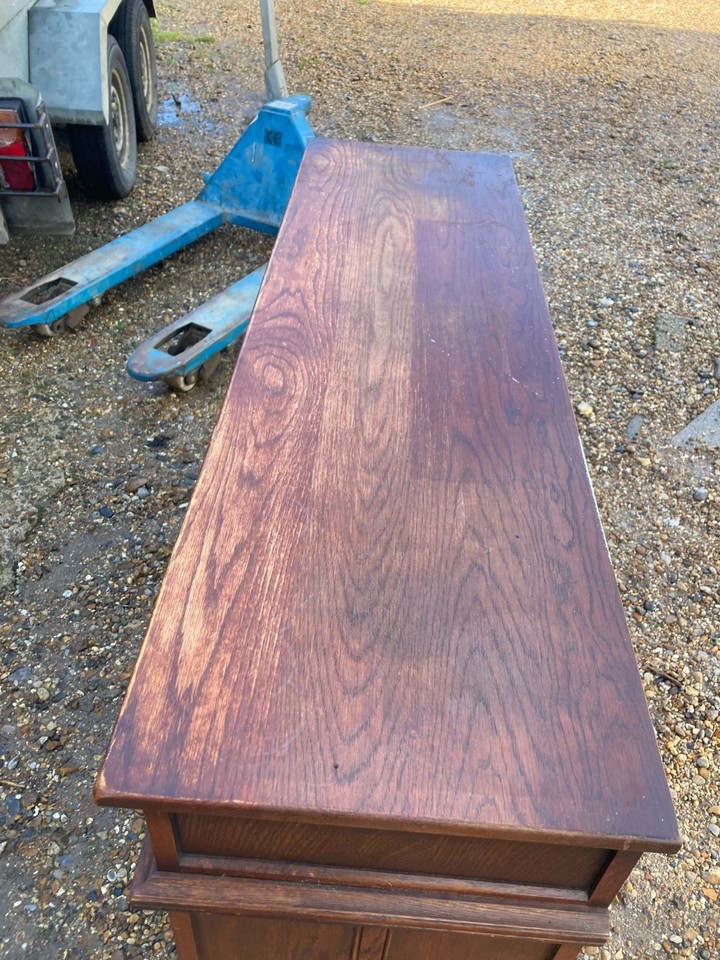 Vintage Antique Style Brown Wooden Sideboard Cabinet Cupboards ...