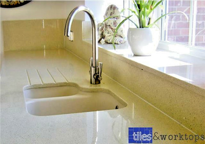 Stardust Cream Sparkling Quartz Kitchen Worktop Countertop 3000mm x ...
