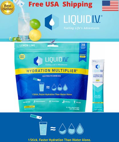 Liquid IV Hydration Multiplier 30 Individual Serving Stick Packs Lemon ...