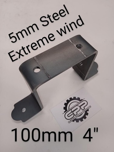 Wall band, Fence Post fixing bracket 4" 100mm Timber Building Car Port ...