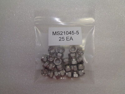 AIRCRAFT STEEL SELF LOCKING NUTS MS21045-5 SA AN365-524C SET OF 25 EACH ...