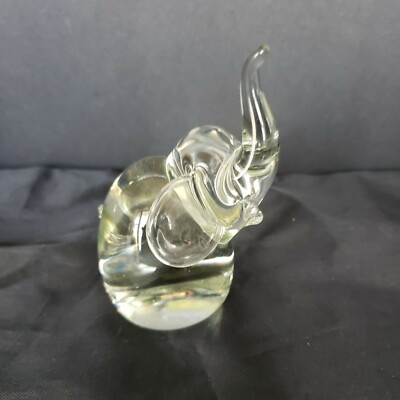 Clear Art Glass Elephant Paperweight | eBay