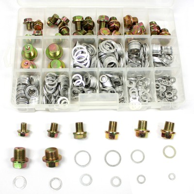 18 Type 534pc Oil Drain Plug Screw & Aluminum Gasket Washer O ...