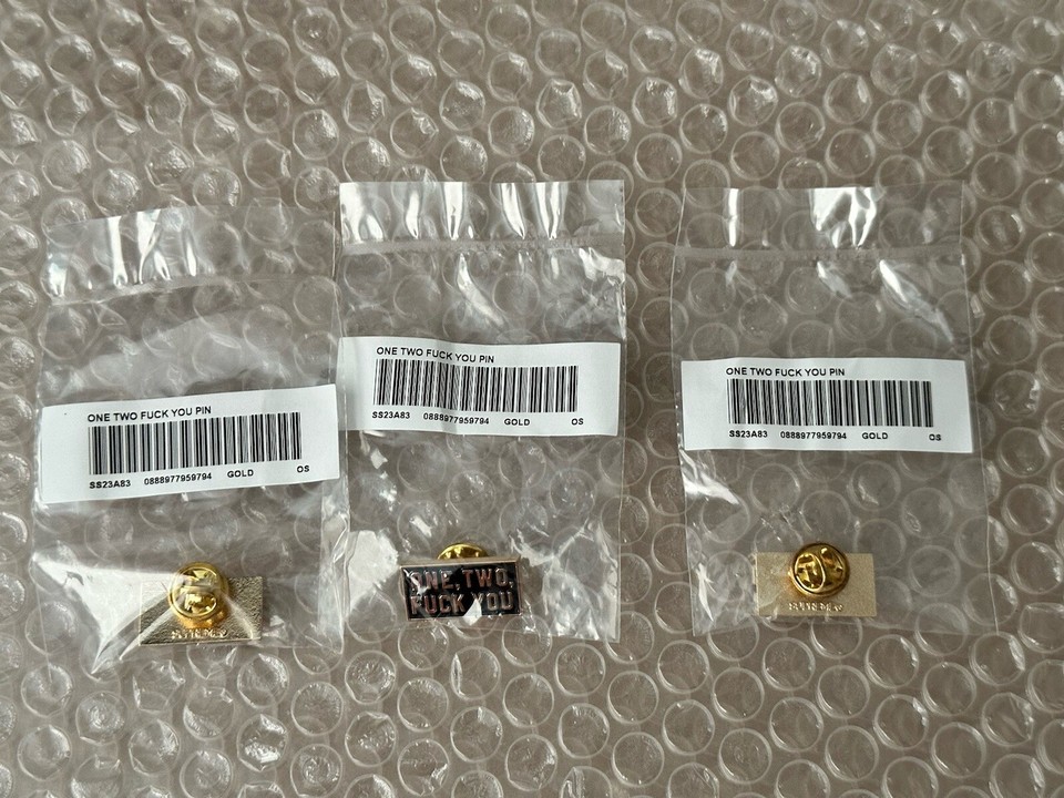 New SUPREME Black and Gold Pin SS23A83 1,2,F-U | eBay